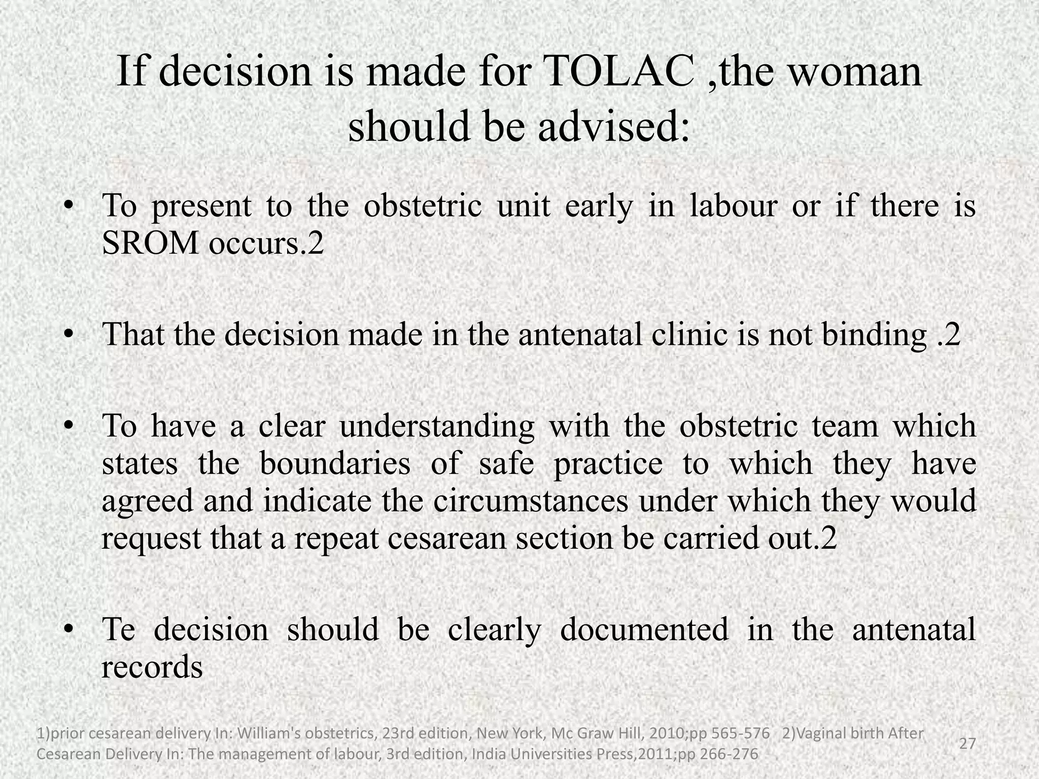 Vaginal birth after cesarean section | PPTX