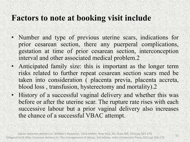 Vaginal birth after cesarean section | PPTX