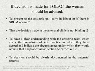 Vaginal birth after cesarean section | PPTX