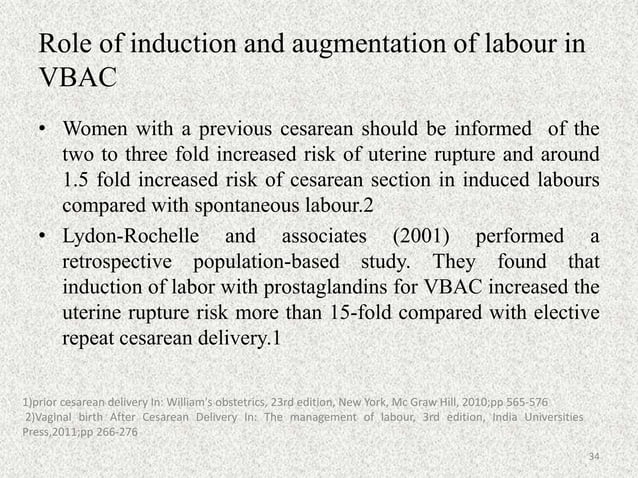 Vaginal birth after cesarean section | PPTX