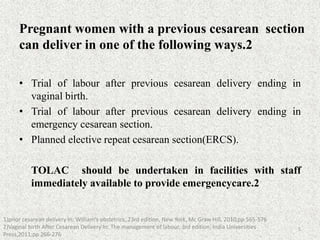 Vaginal birth after cesarean section | PPTX
