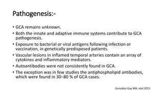 Gaint cell arteritiis (GCA) | PPTX