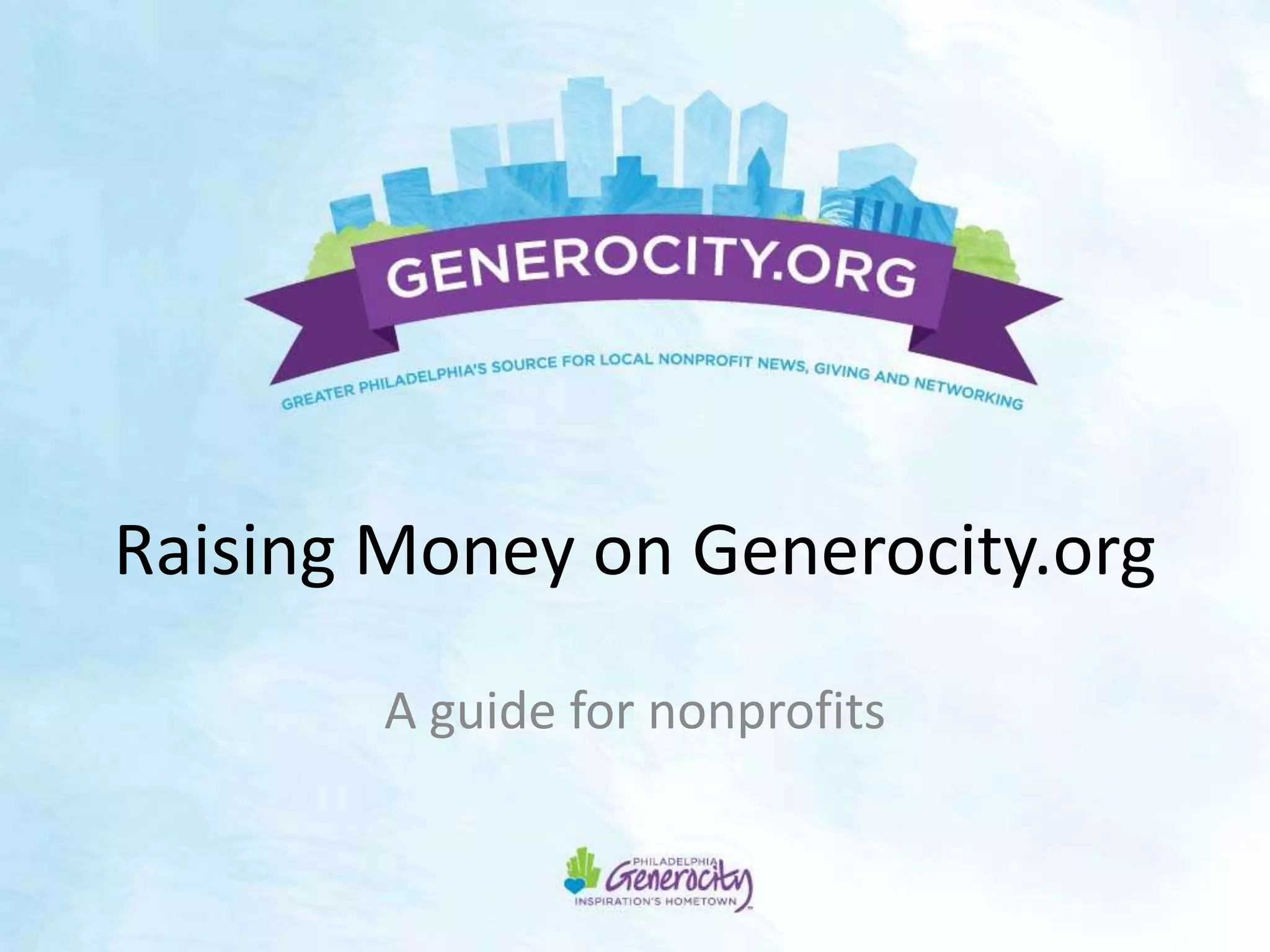Raising money on Generocity | PPT