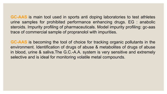 Gass Chromatography Atomic Absorption spectroscopy(GC-AAS) | PPTX