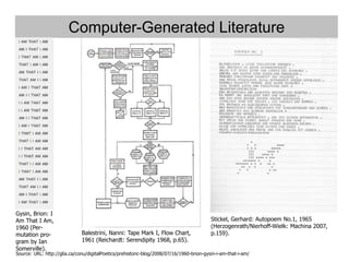 History of Computer Art III, Information Aesthetics (Computer ...