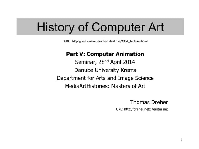 History of Computer Art V, Computer Animation | PPTX | Computer Animation | Computer Software ...