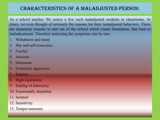 ADJUSTMENT AND MALADJUSTMENT- By K.Suba | Mental Health | Diseases and ...