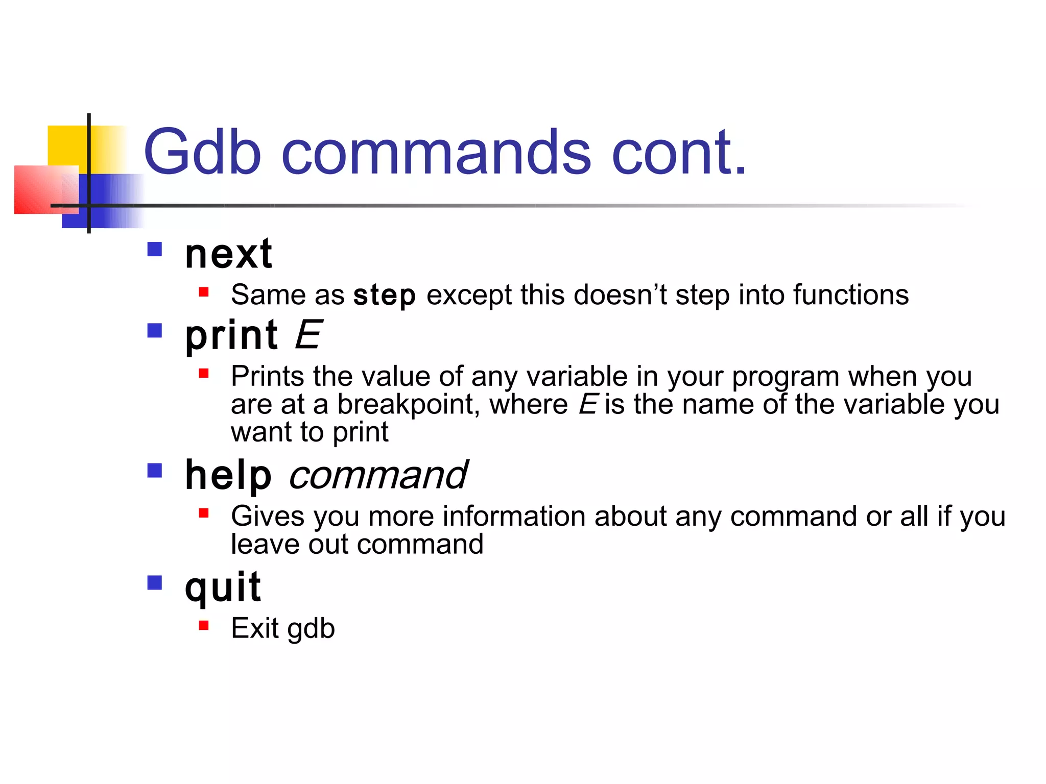 Gccgdb | PPT | Programming Languages | Computing