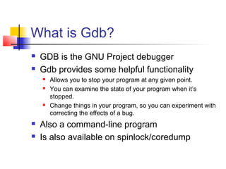 Gccgdb | PPT | Programming Languages | Computing