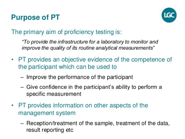 Proficiency Testing (PT) – a tool to improve laboratory performance