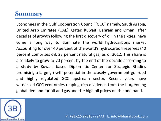 Gcc oil and gas industry overview 2013 | PPTX | Commodities | Economy