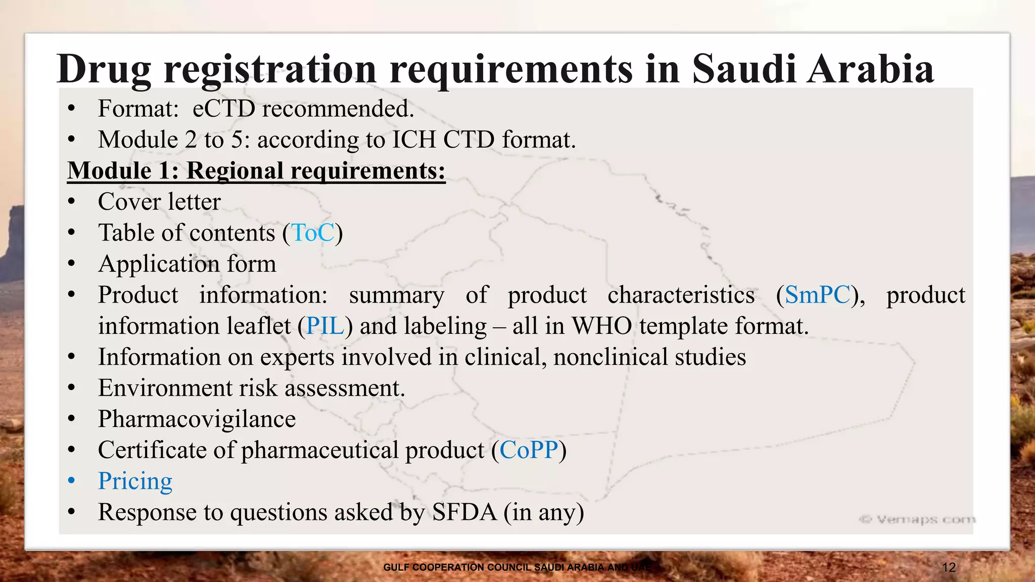 GCC Regulatory MAA & post approval requirements (Saudi Arabia & UAE ...