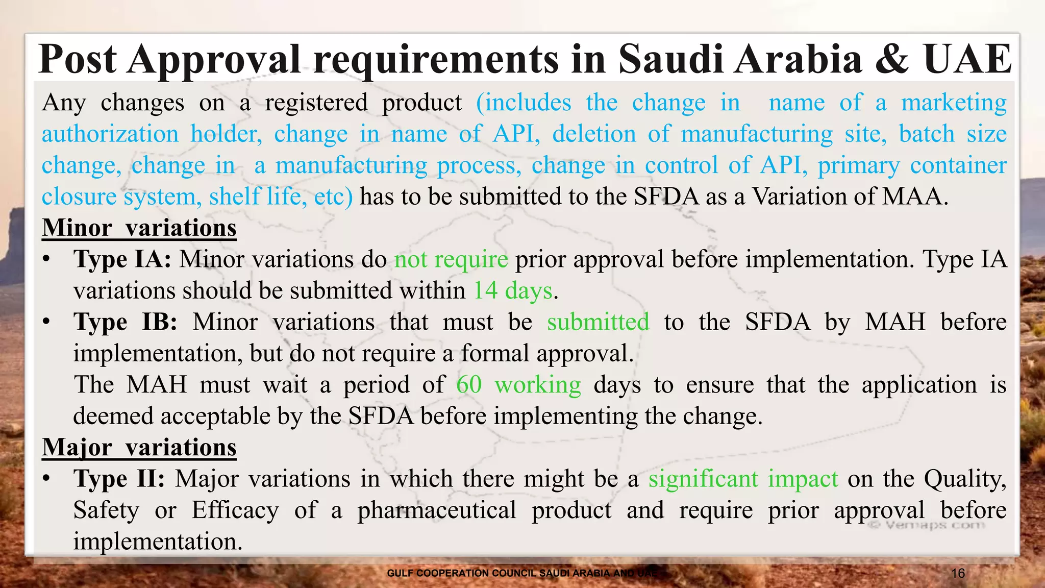GCC Regulatory MAA & post approval requirements (Saudi Arabia & UAE ...