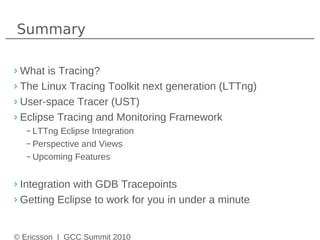 Advanced Tracing features using GDB and LTTng | PPT
