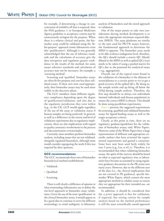 Recommendations on biomarker bioanalytical method validation by GCC ...