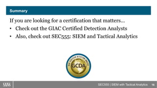 GCDA - GIAC Certificated Detection Analyst | PPTX