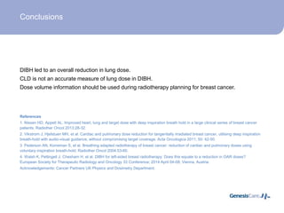 Research into the effectiveness of DIBH radiotherapy on the lungs | PPTX