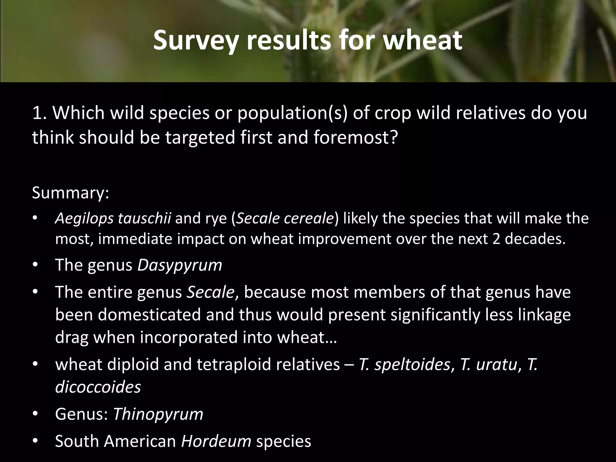 Using crop wild relatives in crop improvement | PPTX