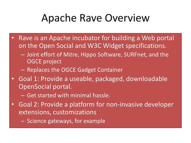 GCE11 Apache Rave Presentation | PPT