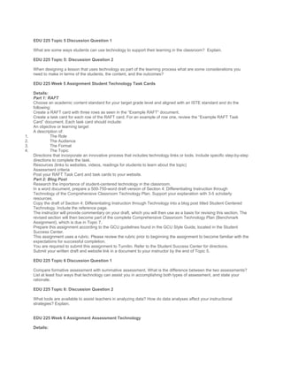 Gc edu 225 instructional technology entire course | PDF