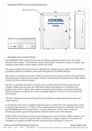 GCEM4000 insitu gas analyser codel datasheet | PDF