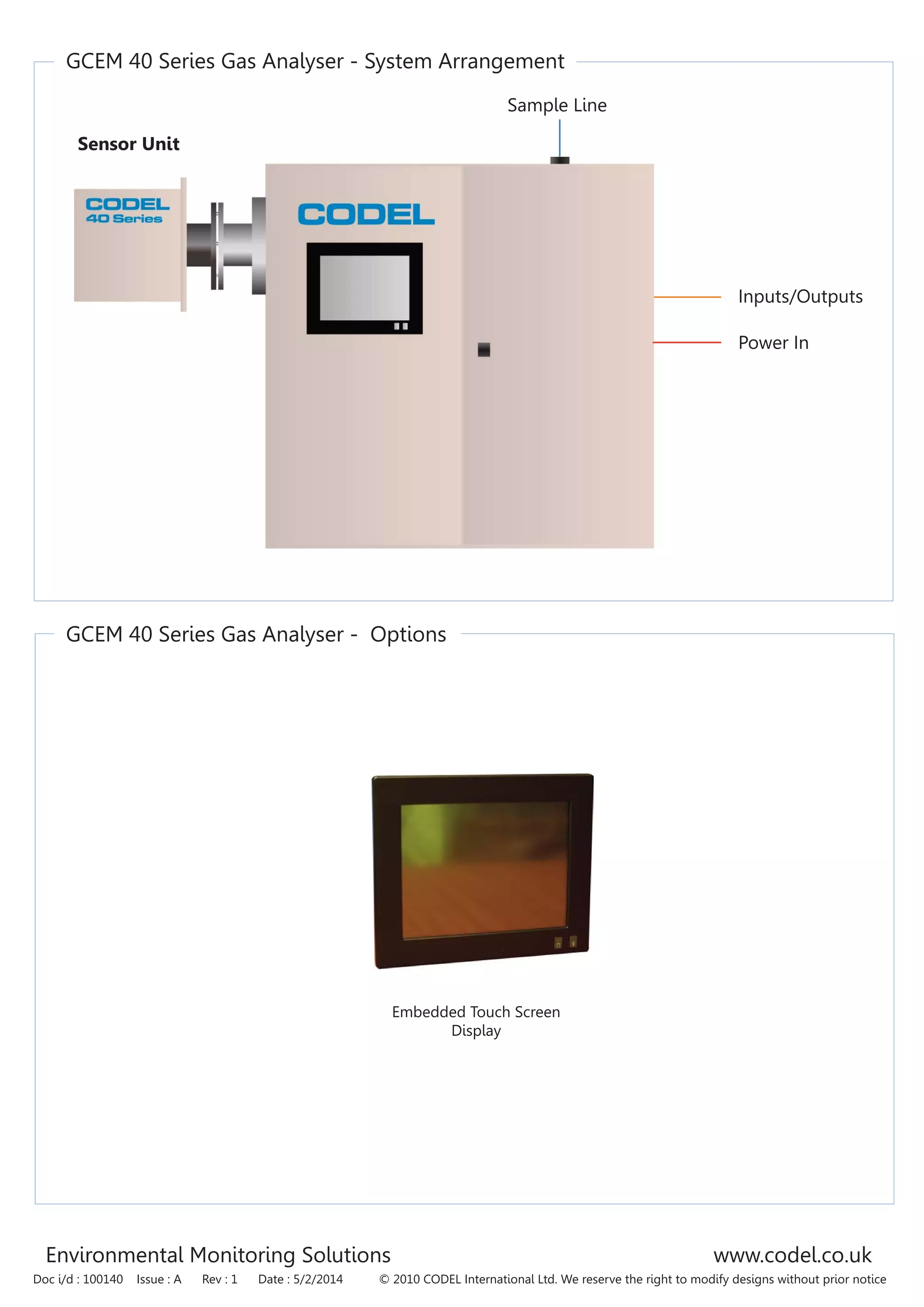 GCEM 40 series extractive gas analyser codel datasheet | PDF | Internet ...