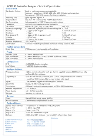 GCEM 40 series extractive gas analyser codel datasheet | PDF | Internet ...