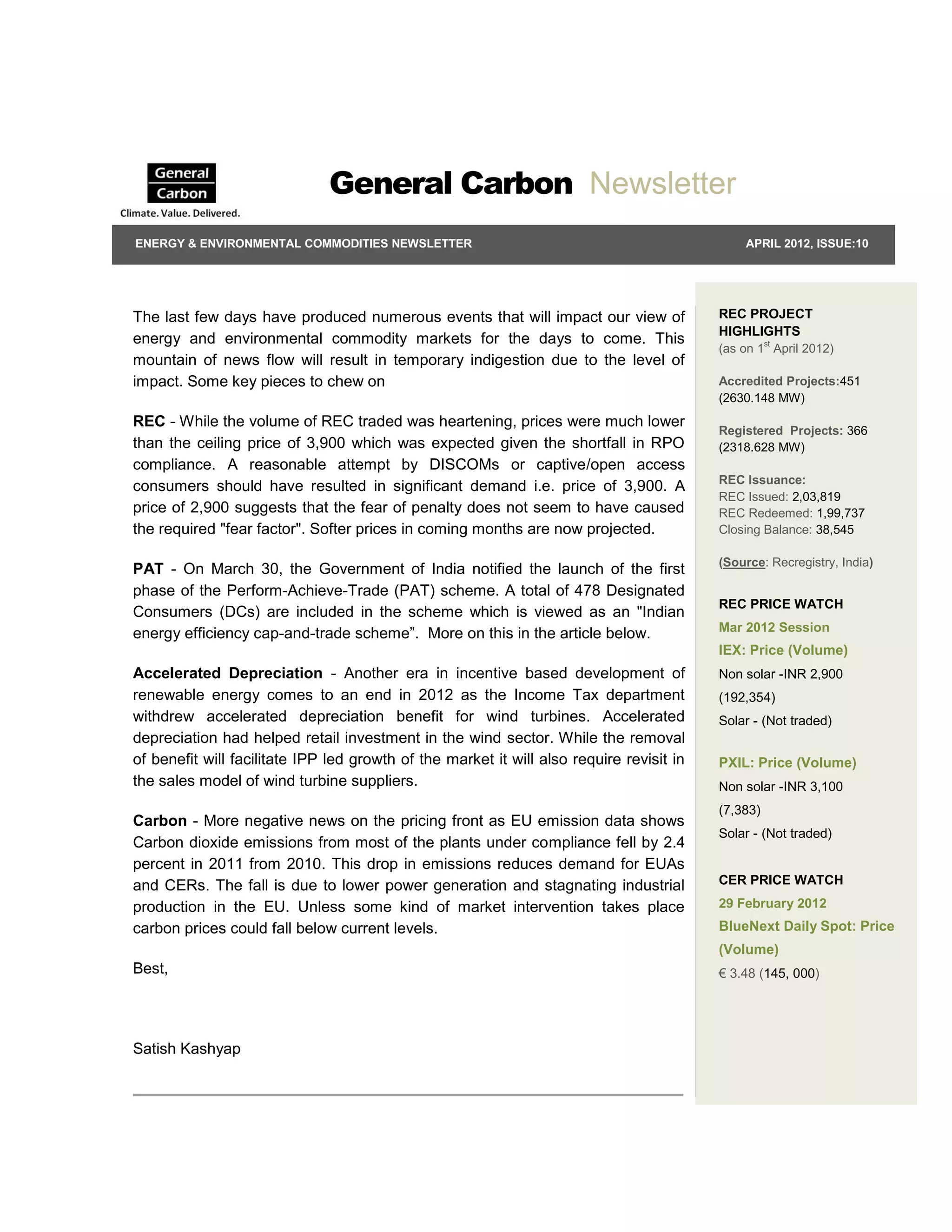 GC energy & environmental newsletter April 2012 | PDF