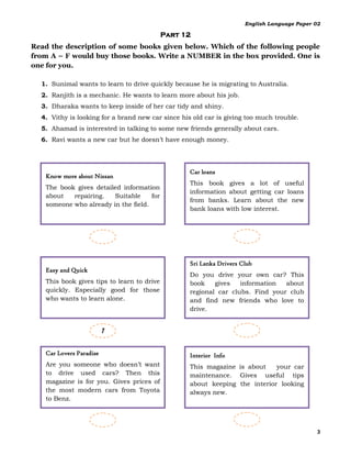Gce ol model 2011 part 2 8th nov 2011 | PDF