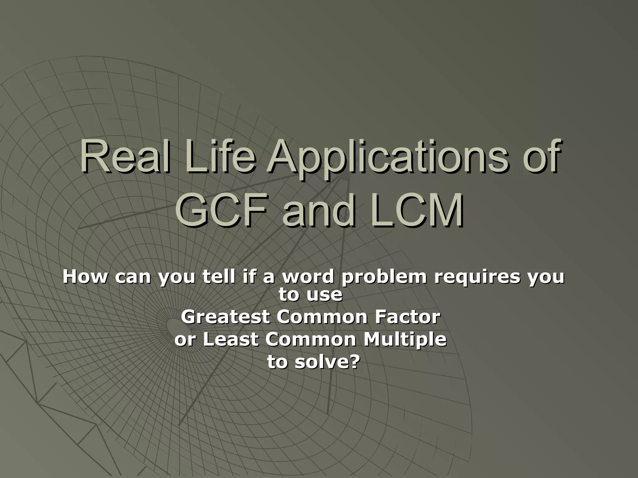 Gcf and lcm (1) | PPT