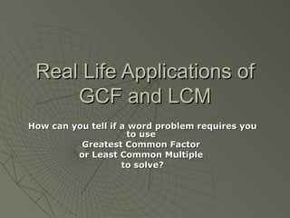 Gcf and lcm (1) | PPT