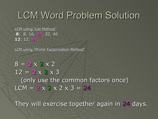 Gcf and lcm (1) | PPT