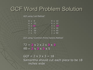 Gcf and lcm (1) | PPT