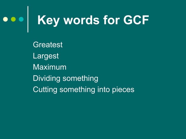 Gcf and lcm word problems tips | PPT