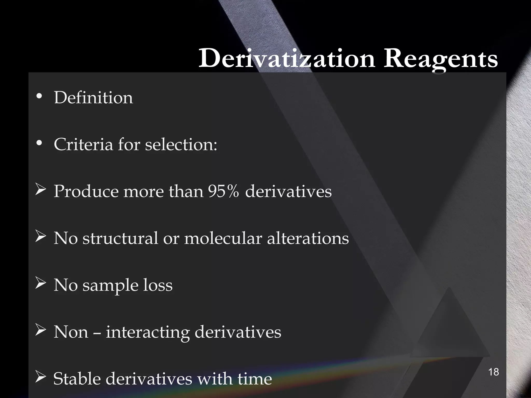 Derivatization in GC | PPT