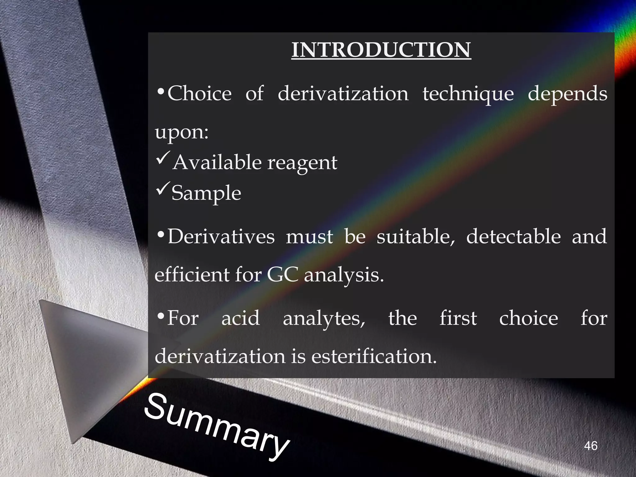 Derivatization in GC | PPT