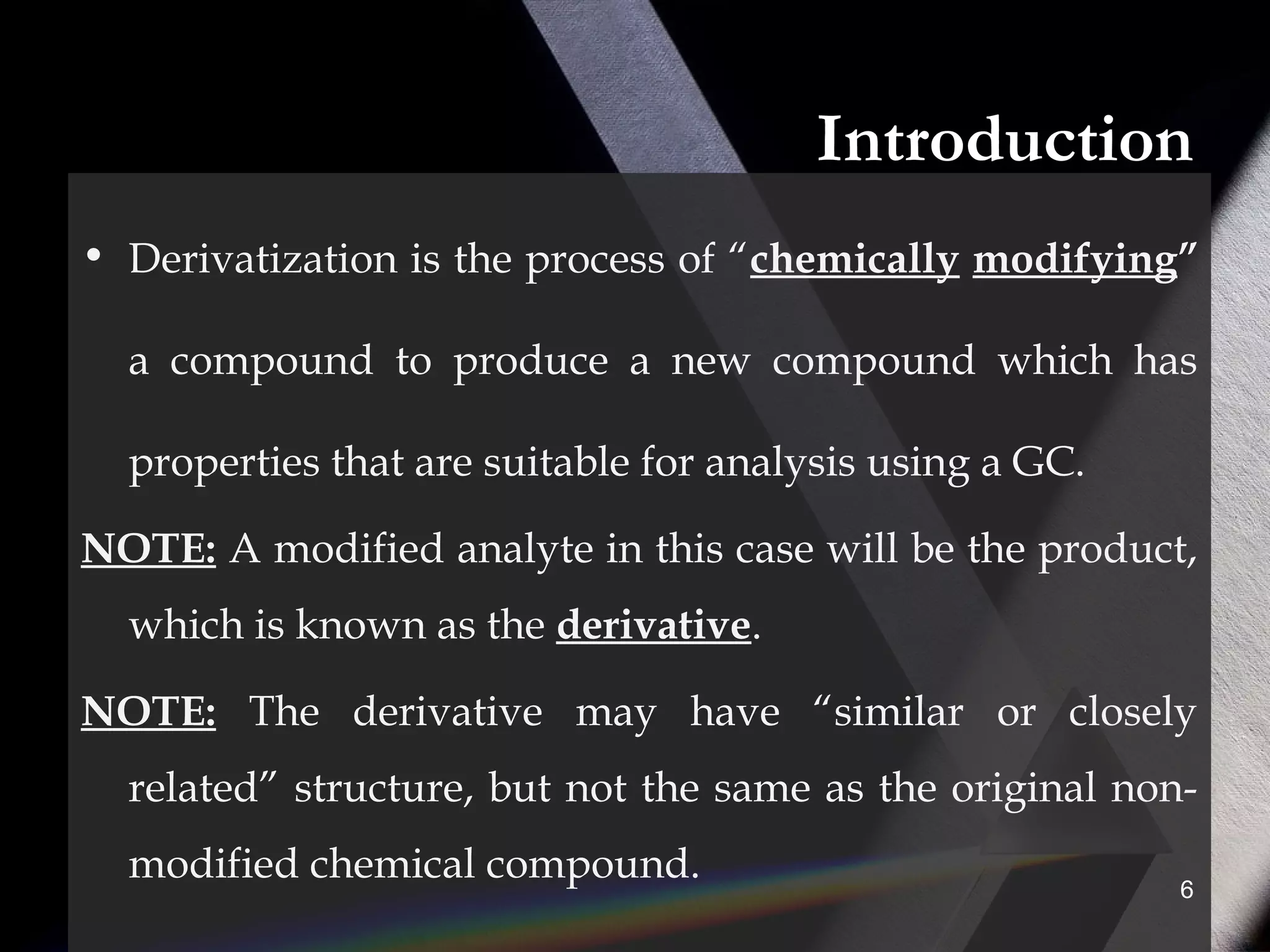 Derivatization in GC | PPT