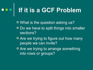 Gcf lcm problem solving | PPT