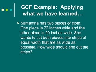 Gcf lcm problem solving | PPT