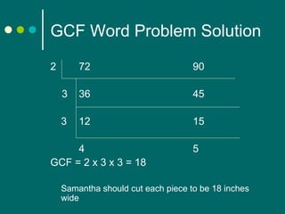 Gcf lcm problem solving | PPT