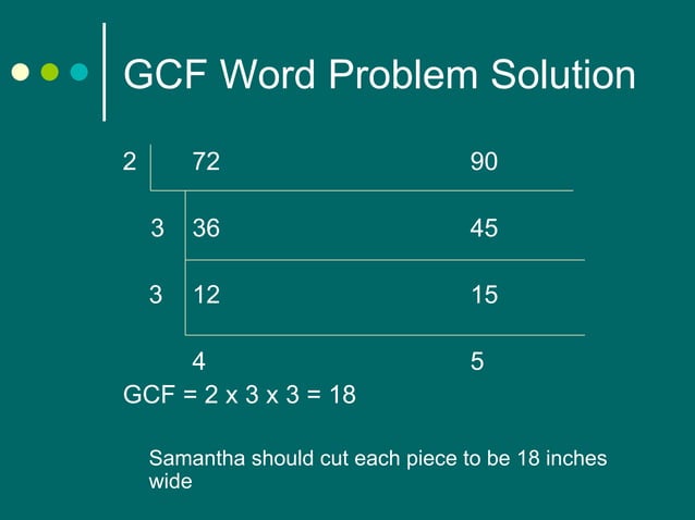 Gcf lcm problem solving | PPT