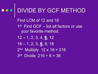 Gcf+lcm+word+problems powerpoint | PPT