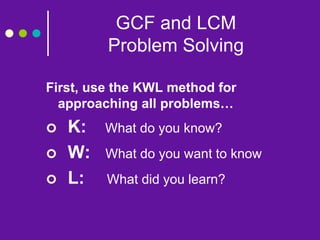 Gcf+lcm+word+problems powerpoint | PPT