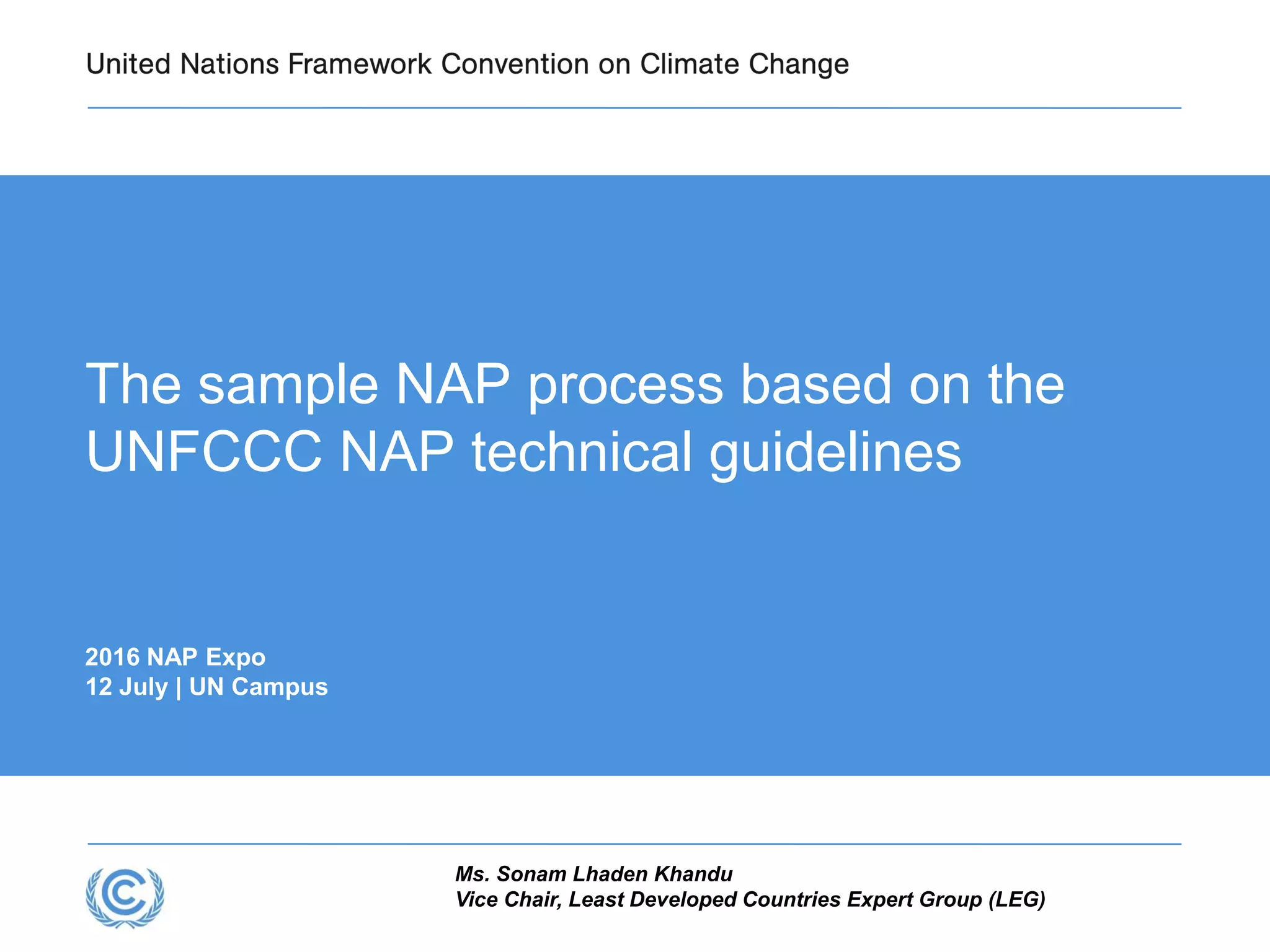 The sample NAP process based on the UNFCCC NAP technical guidelines | PDF