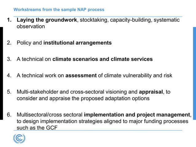 The sample NAP process based on the UNFCCC NAP technical guidelines | PDF