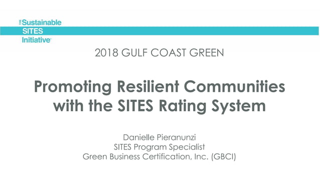 Promoting Resilient Communities with the SITES Rating System | PDF ...
