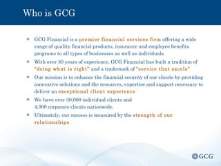 GCG Capabilities Presentation | PPT