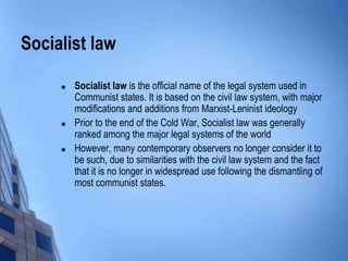 Gcg major legal system | PPTX