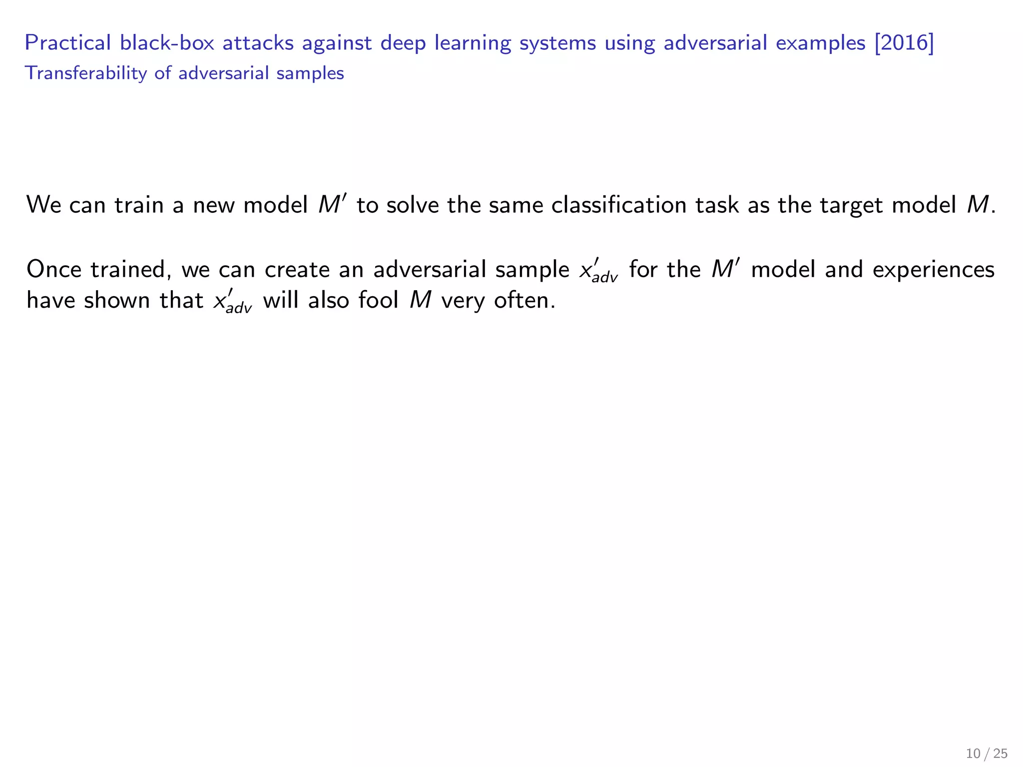 Adversarial examples in deep learning (Gregory Chatel) | PDF | Computing | Technology & Computing