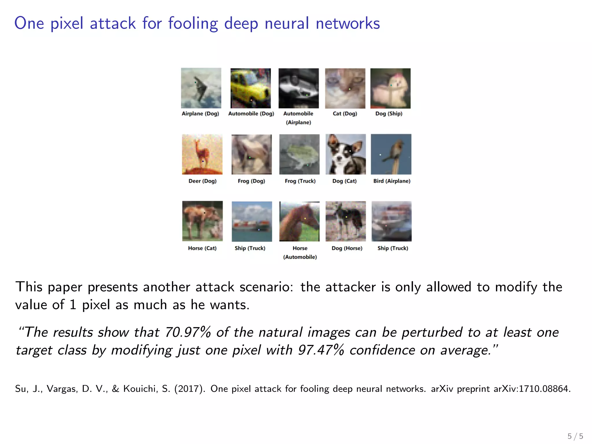 Adversarial examples in deep learning (Gregory Chatel) | PDF | Computing | Technology & Computing